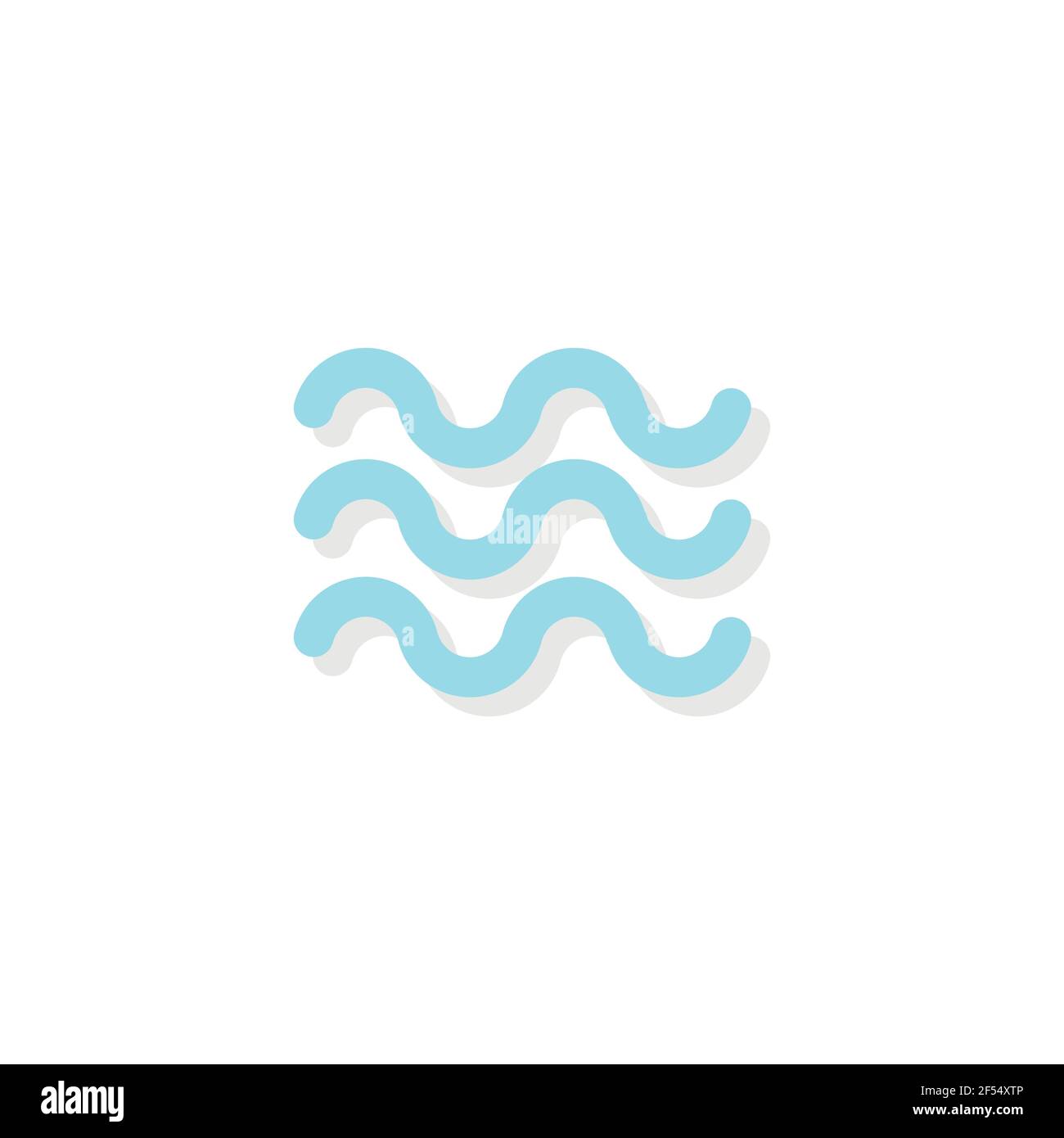 Water waves icon. Blue color. Vector illustration, flat design Stock ...