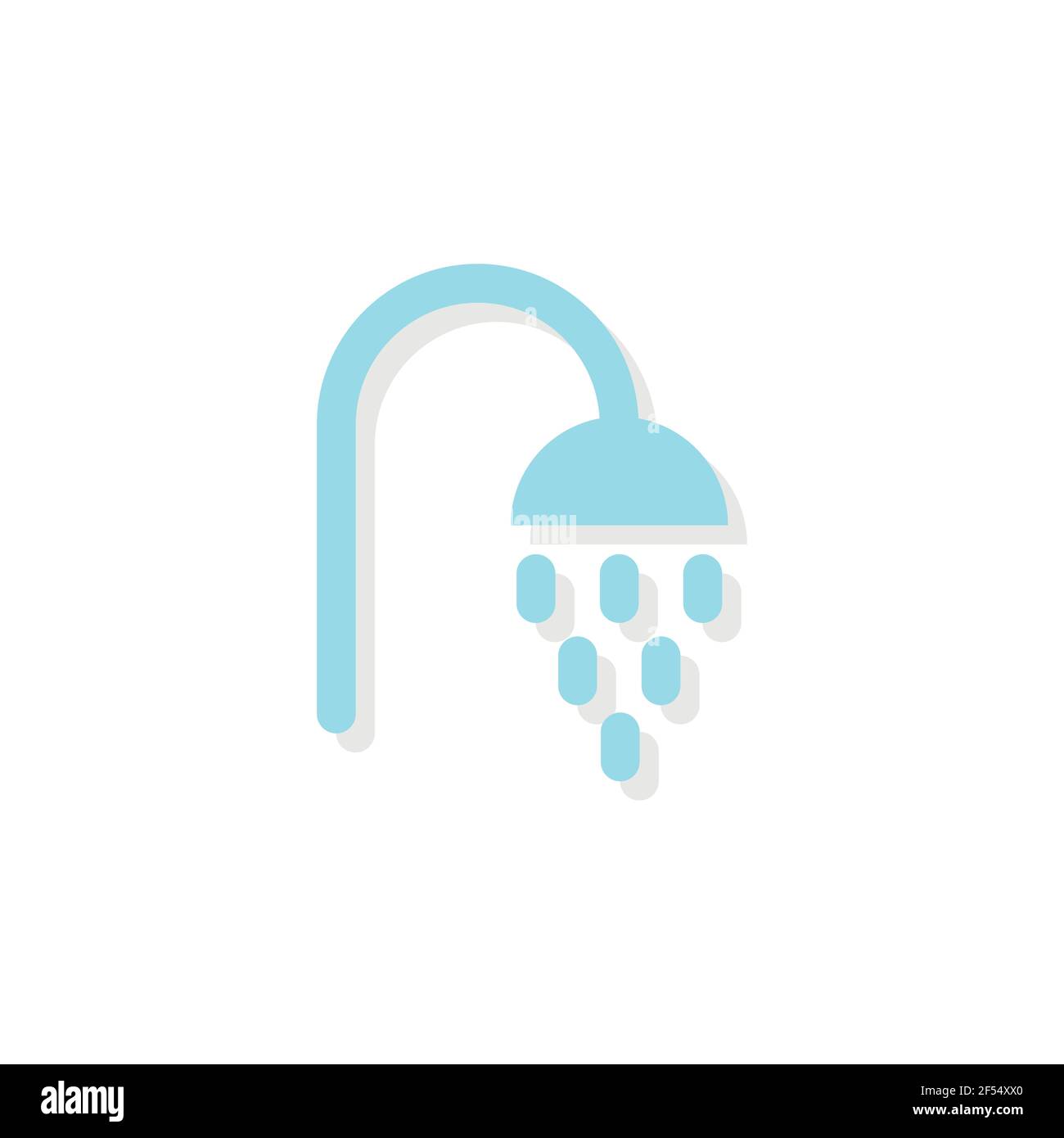 Shower bath icon. Blue color. Vector illustration, flat design Stock ...