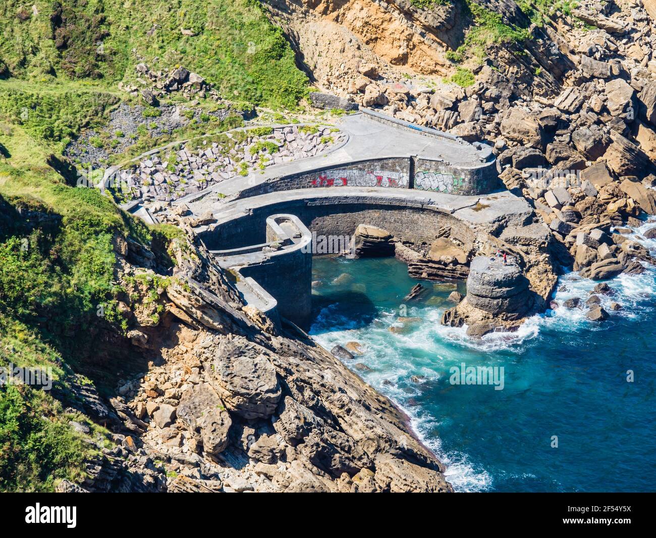 Aerial shot of the La Concha beach on a sunny day in Spain Stock Photo ...