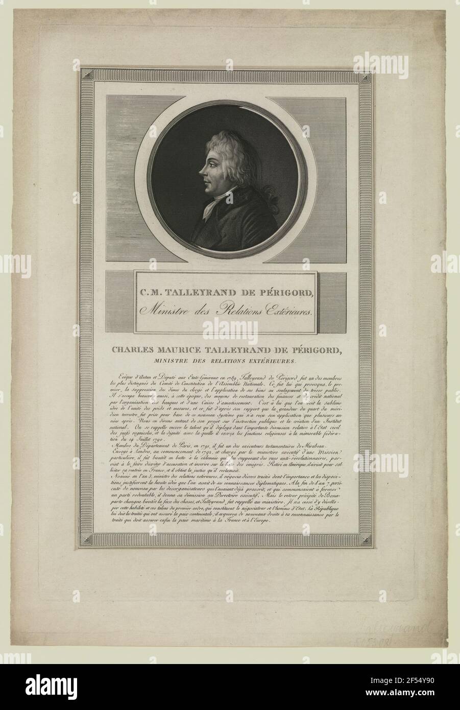 Portrait of Charles Maurice de Talleyrand-Périgord Stock Photo - Alamy