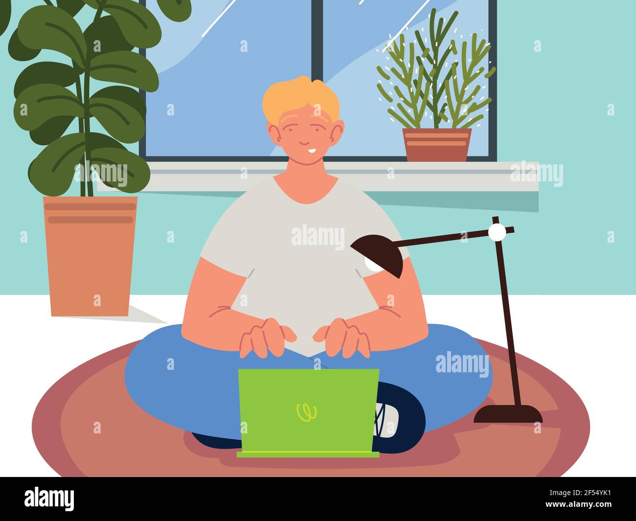 guy with laptop Stock Vector Image & Art - Alamy