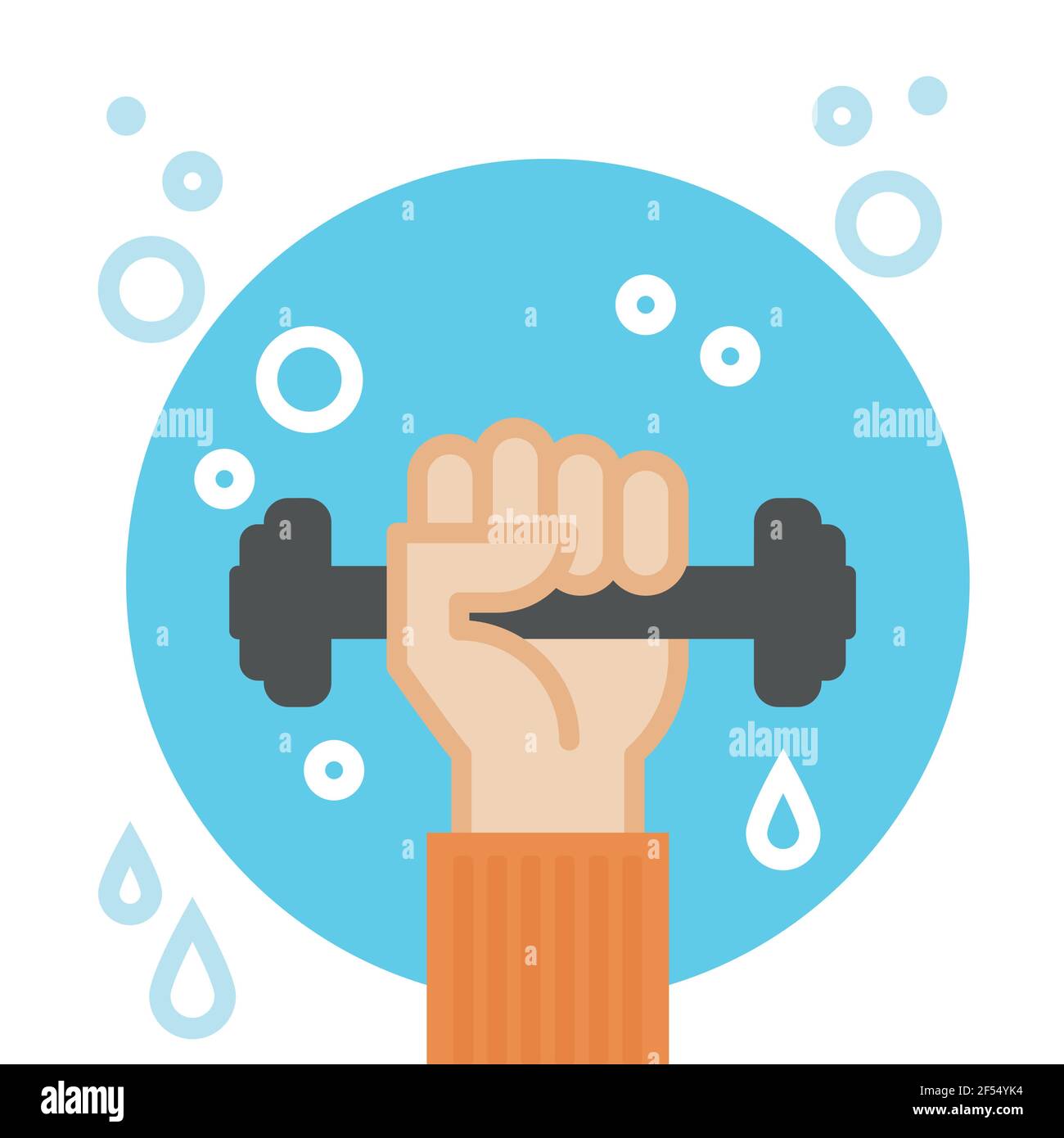 Hand holding dumbbell. Fitness symbol. Workout concept. Vector ...