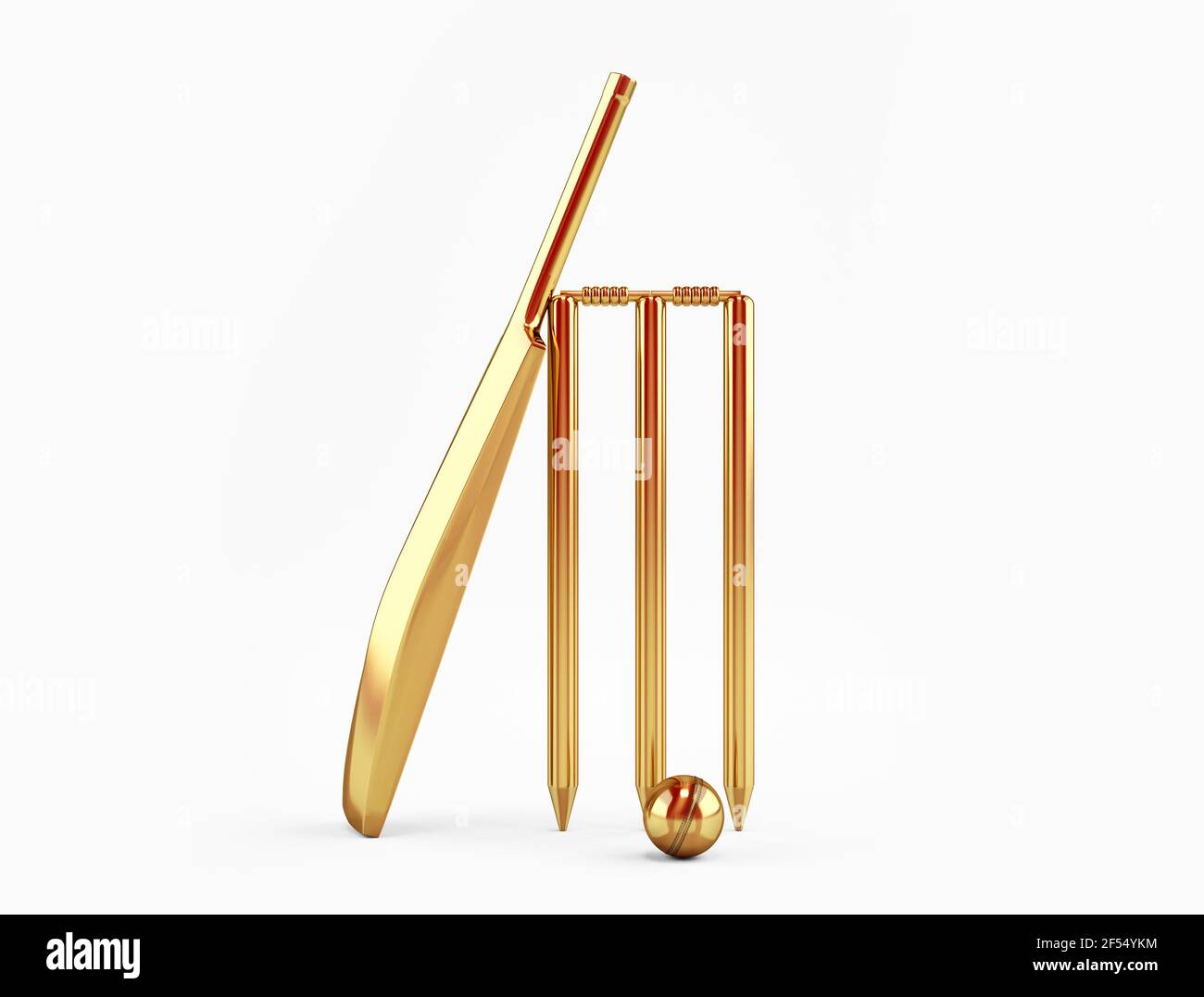 gold cricket set, 3D rendering isolated on white background Stock Photo ...