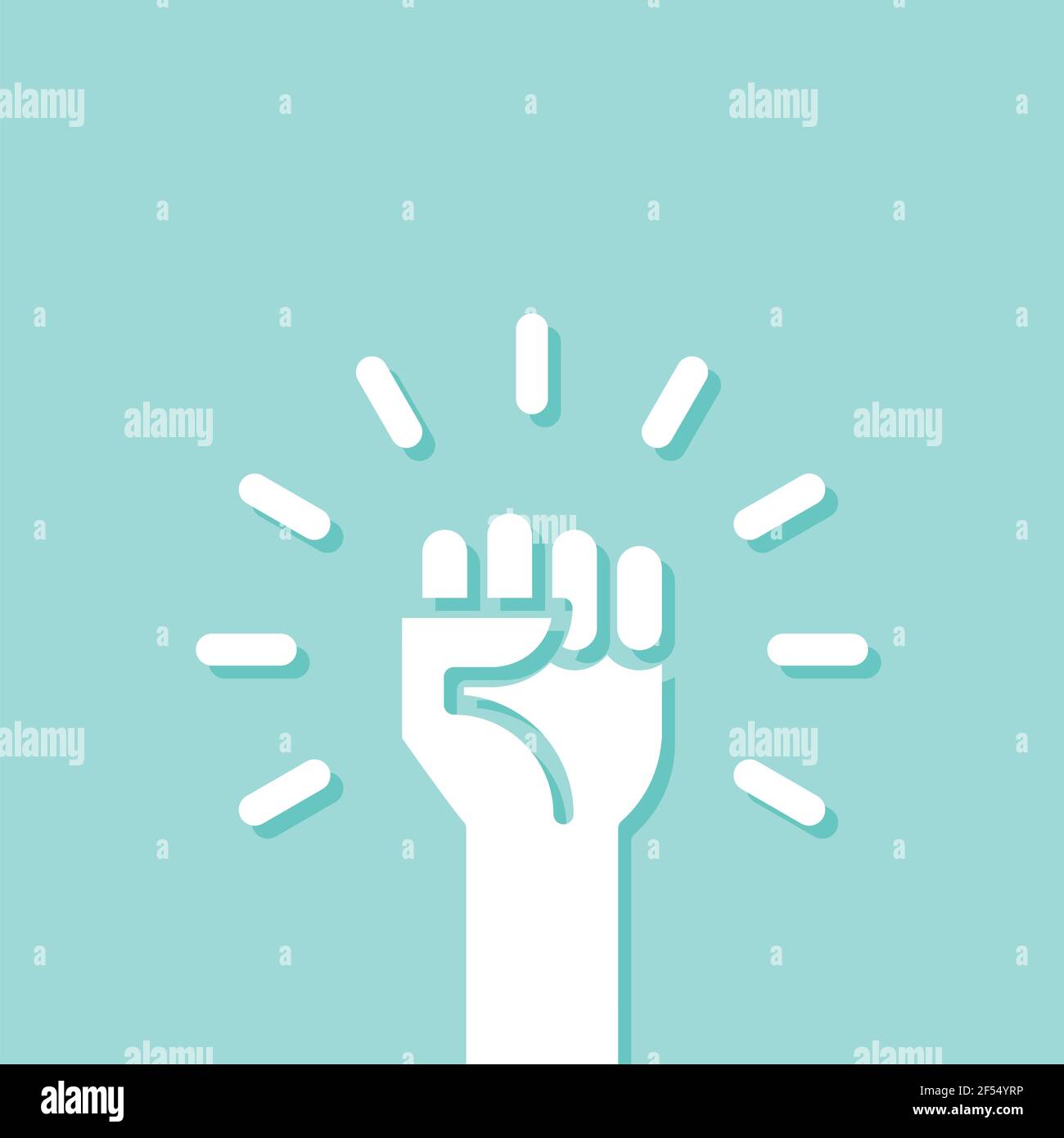 Fist up. Power concept. Vector illustration, flat design Stock Vector ...