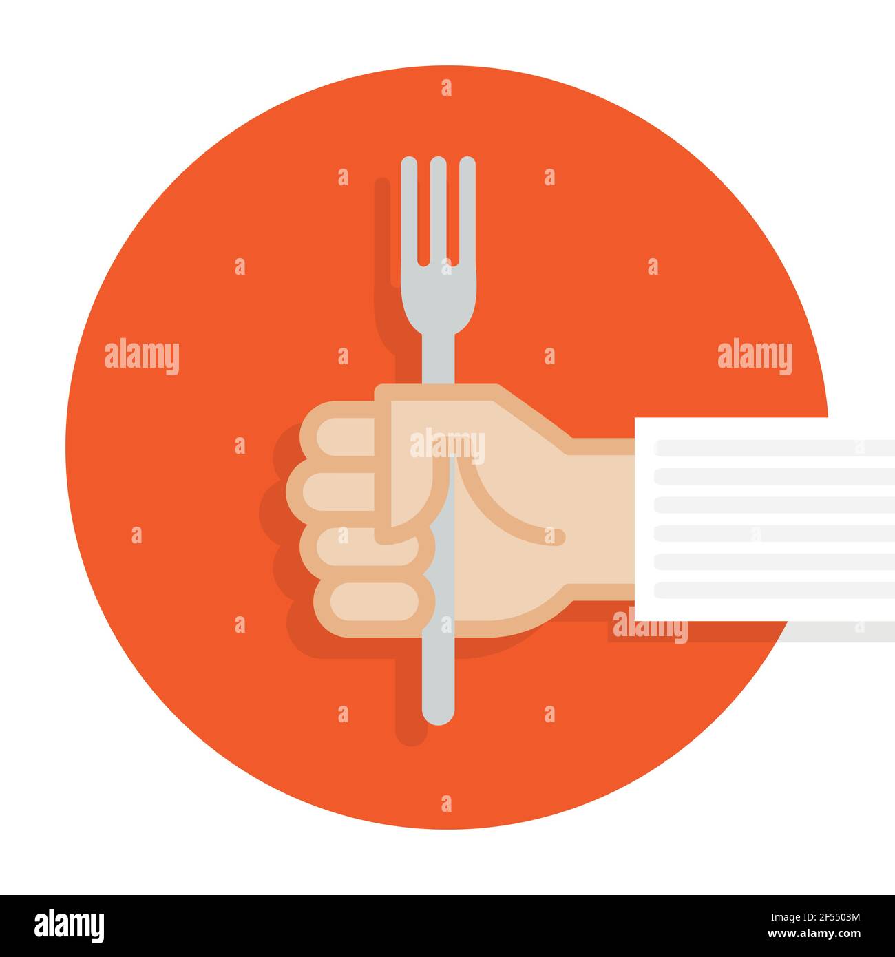 Hand holding fork. Cooking concept. Vector illustration, flat design ...