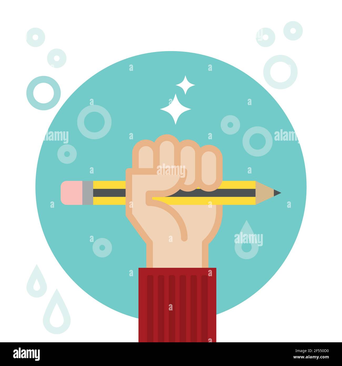 Hand holding pencil Stock Vector Images - Alamy