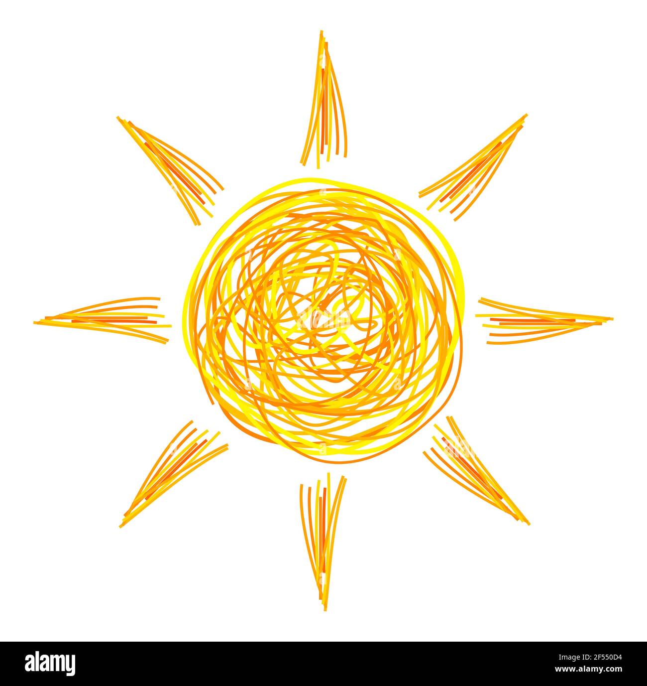 Artistic sun drawing Cut Out Stock Images & Pictures - Alamy