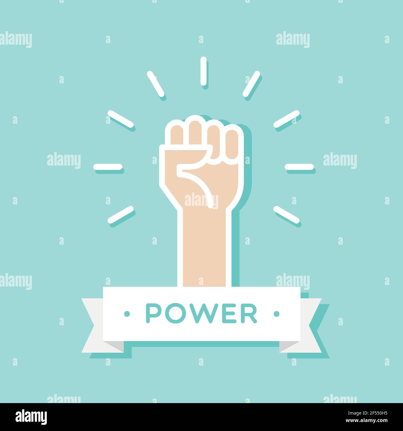 Fist up. Power concept. Vector illustration, flat design Stock Vector ...