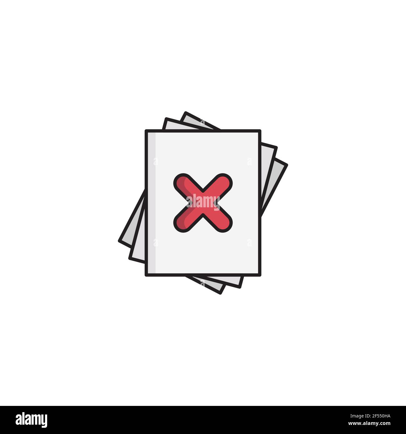 Delete file document icon isolated on white background. Paper sheet with recycle bin sign ...