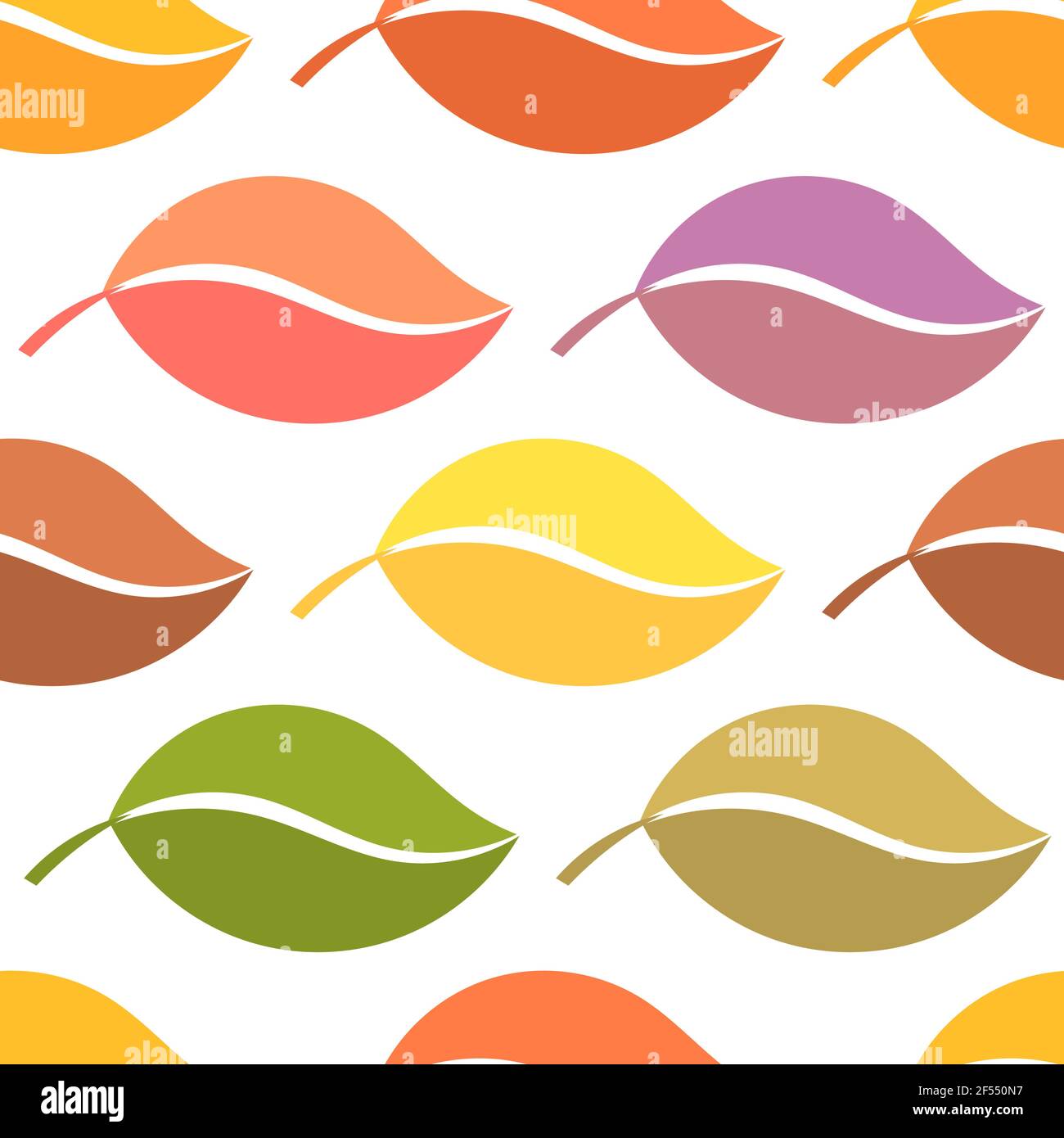 Seamless autumn leaves pattern fall season colors hi-res stock ...