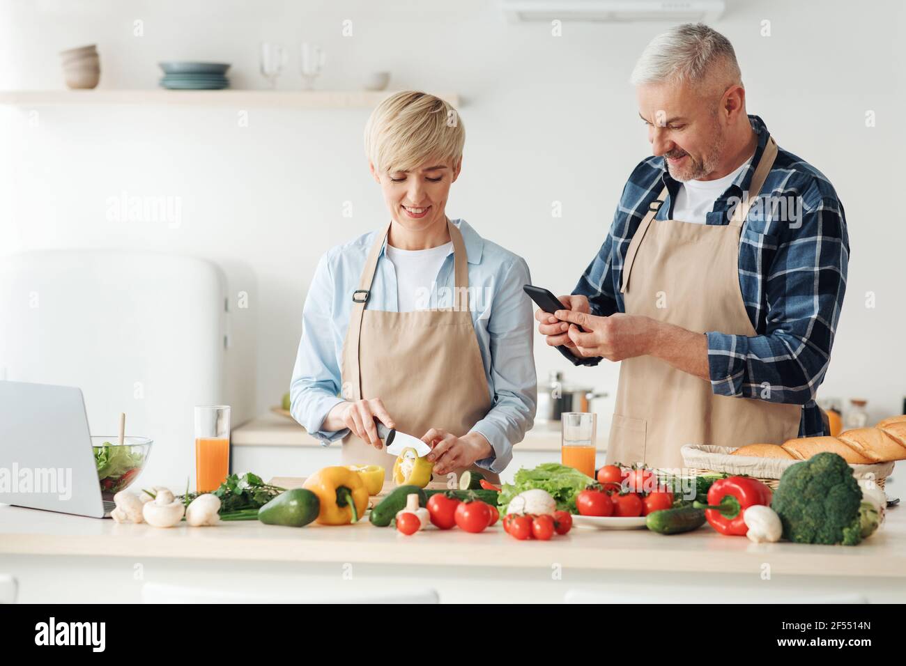 Cook delicious meal together, healthy eating and vegetarian dish Stock ...