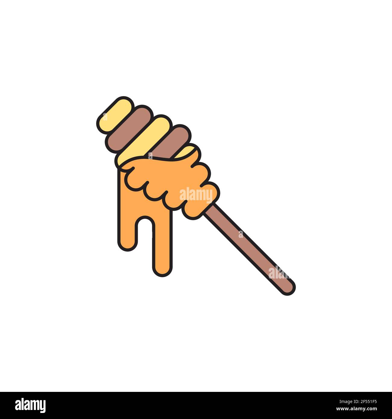 Honey dipper stick icon isolated on white background. Honey ladle. Set ...