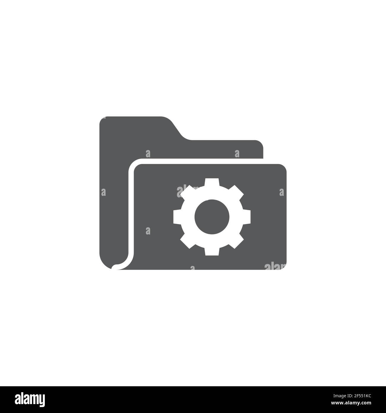 Folder settings with gears icon isolated on white background. Software ...