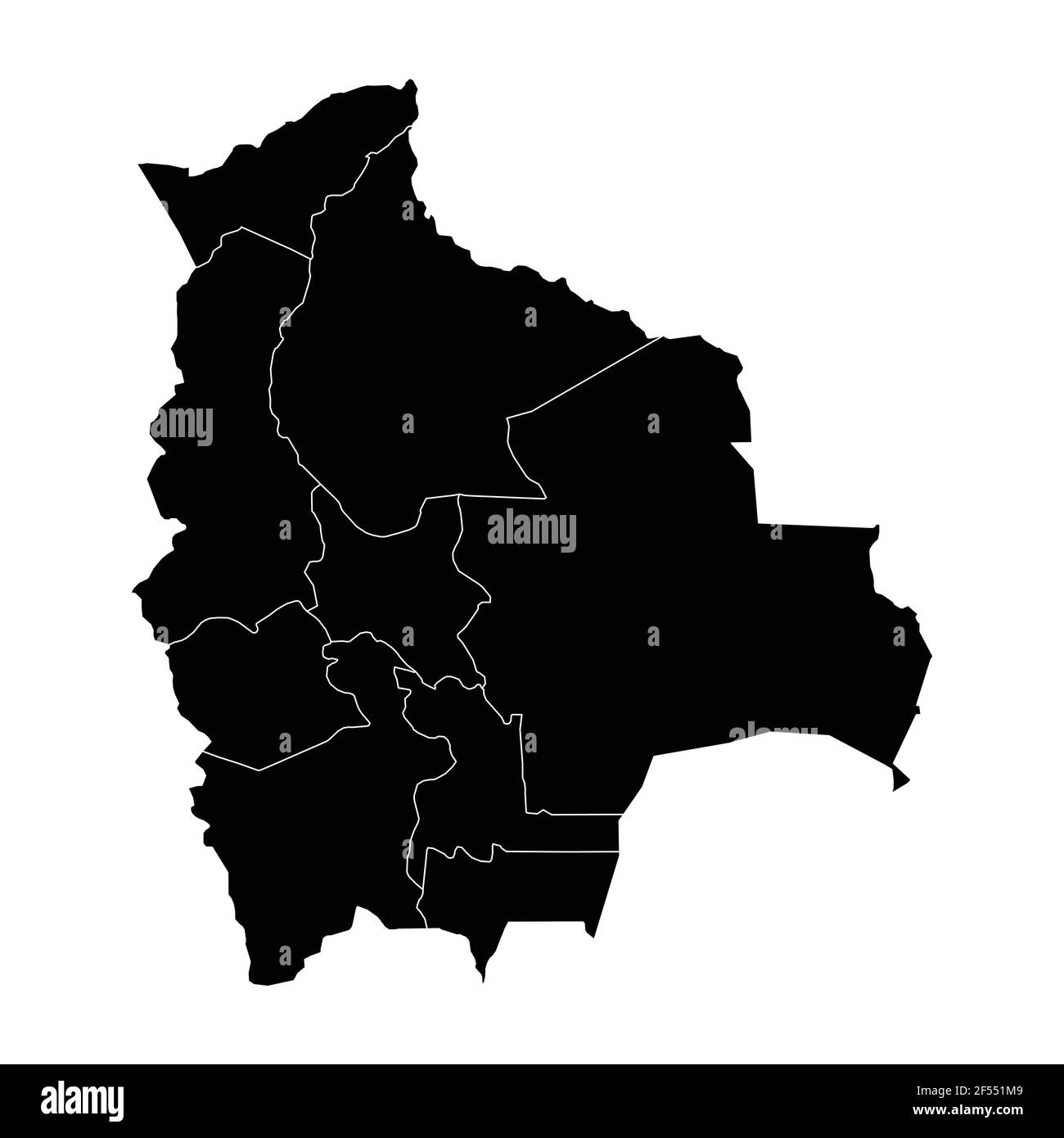 Bolivia country map vector with regional areas Stock Vector Image & Art ...