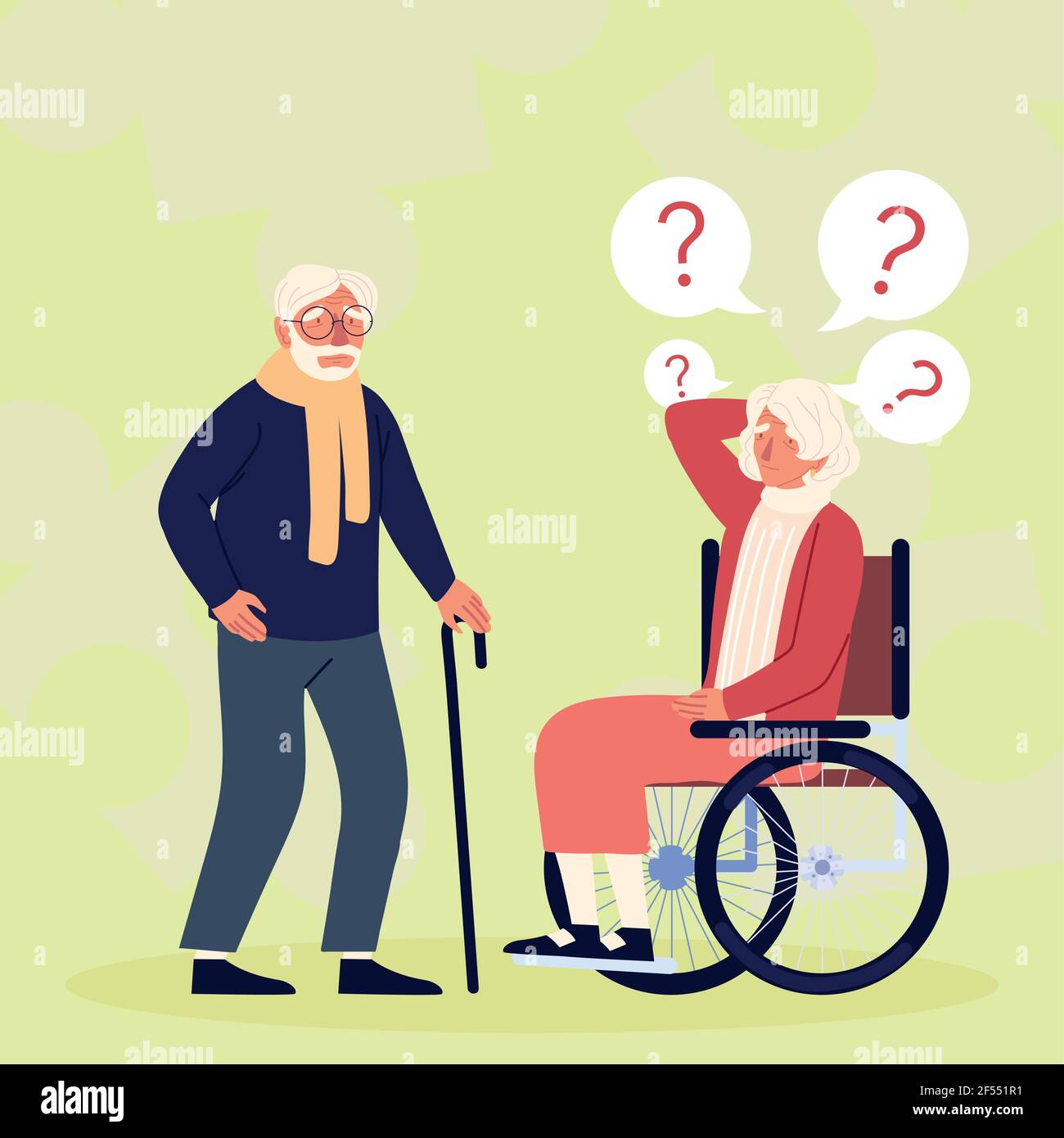 Elderly woman confused old Stock Vector Images - Alamy