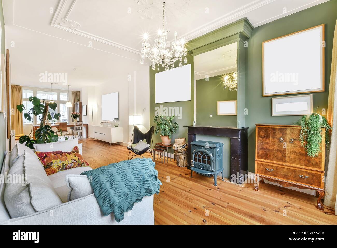 Elegant living room Stock Photo - Alamy