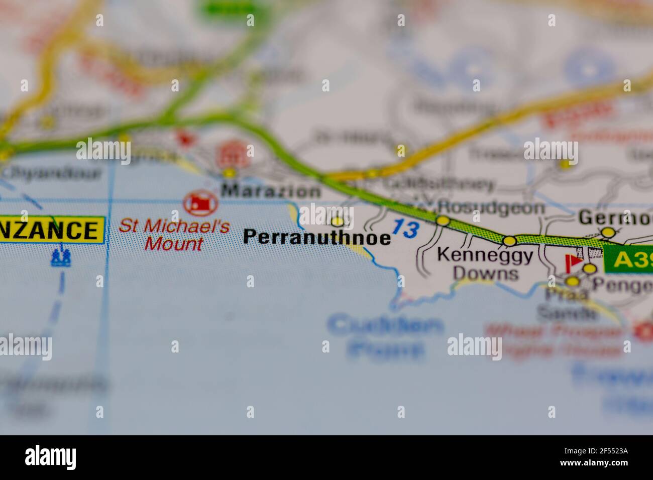 Perranuthnoe on a map hi-res stock photography and images - Alamy