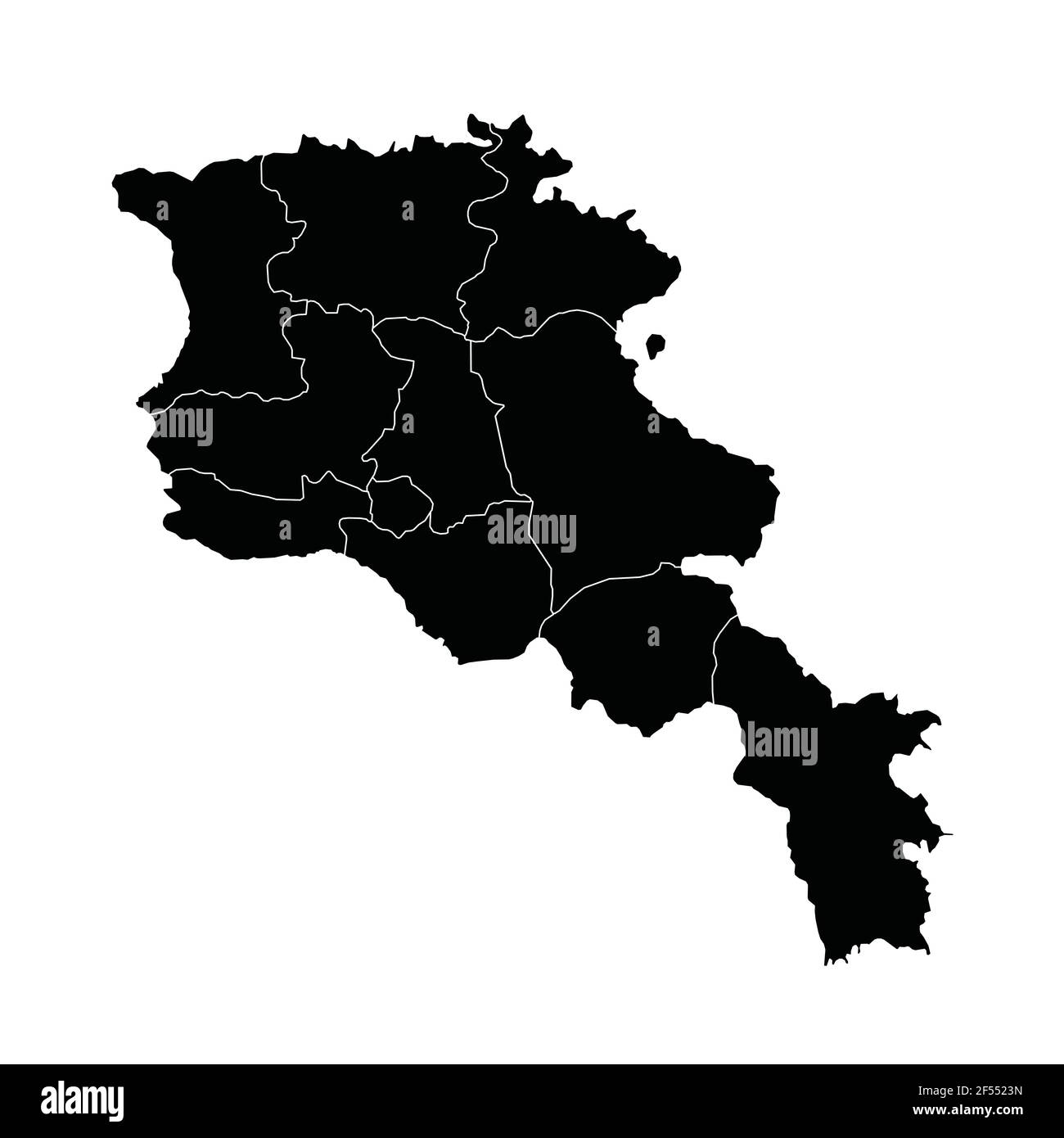 Armenia country map vector with regional areas Stock Vector Image & Art ...
