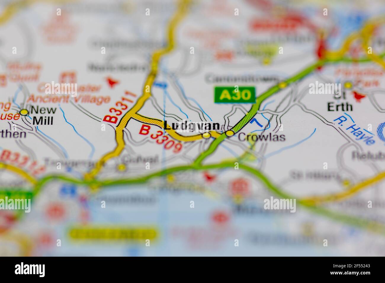 Ludgvan Shown on a Geography map or road map Stock Photo - Alamy