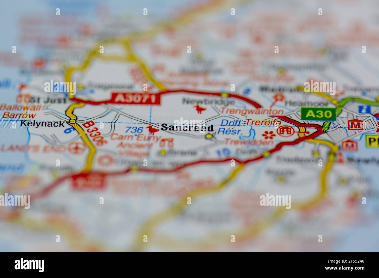 Map of sancreed hi-res stock photography and images - Alamy