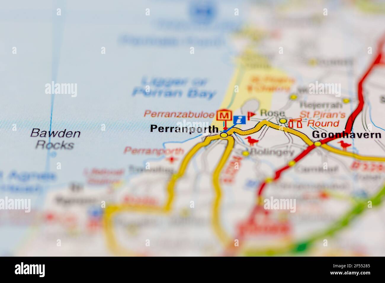 Map of perranporth hi-res stock photography and images - Alamy