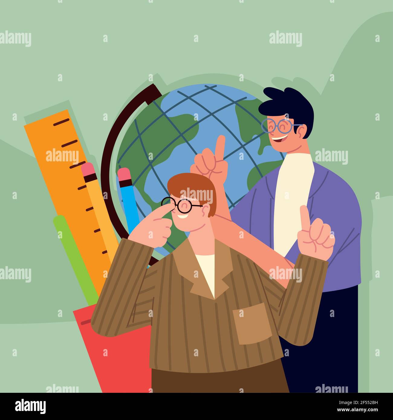 male teachers cartoon Stock Vector Image & Art - Alamy