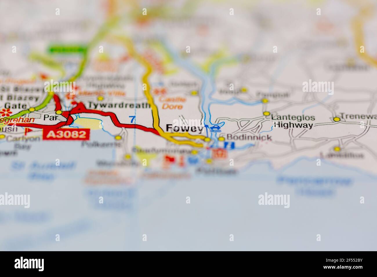 Fowey on a map hi-res stock photography and images - Alamy