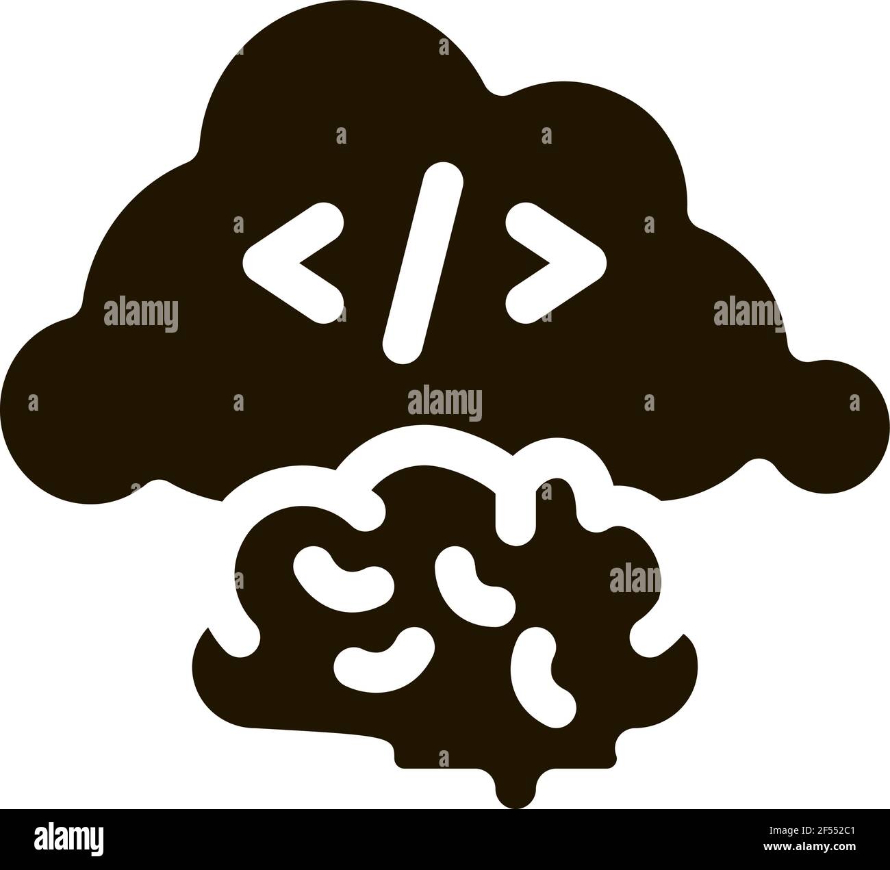 brain cloud separation icon Vector Glyph Illustration Stock Vector ...