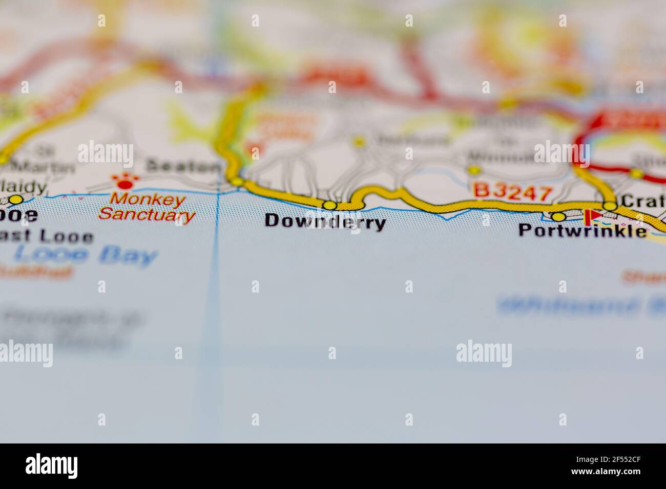 Downderry Shown on a Geography map or road map Stock Photo - Alamy