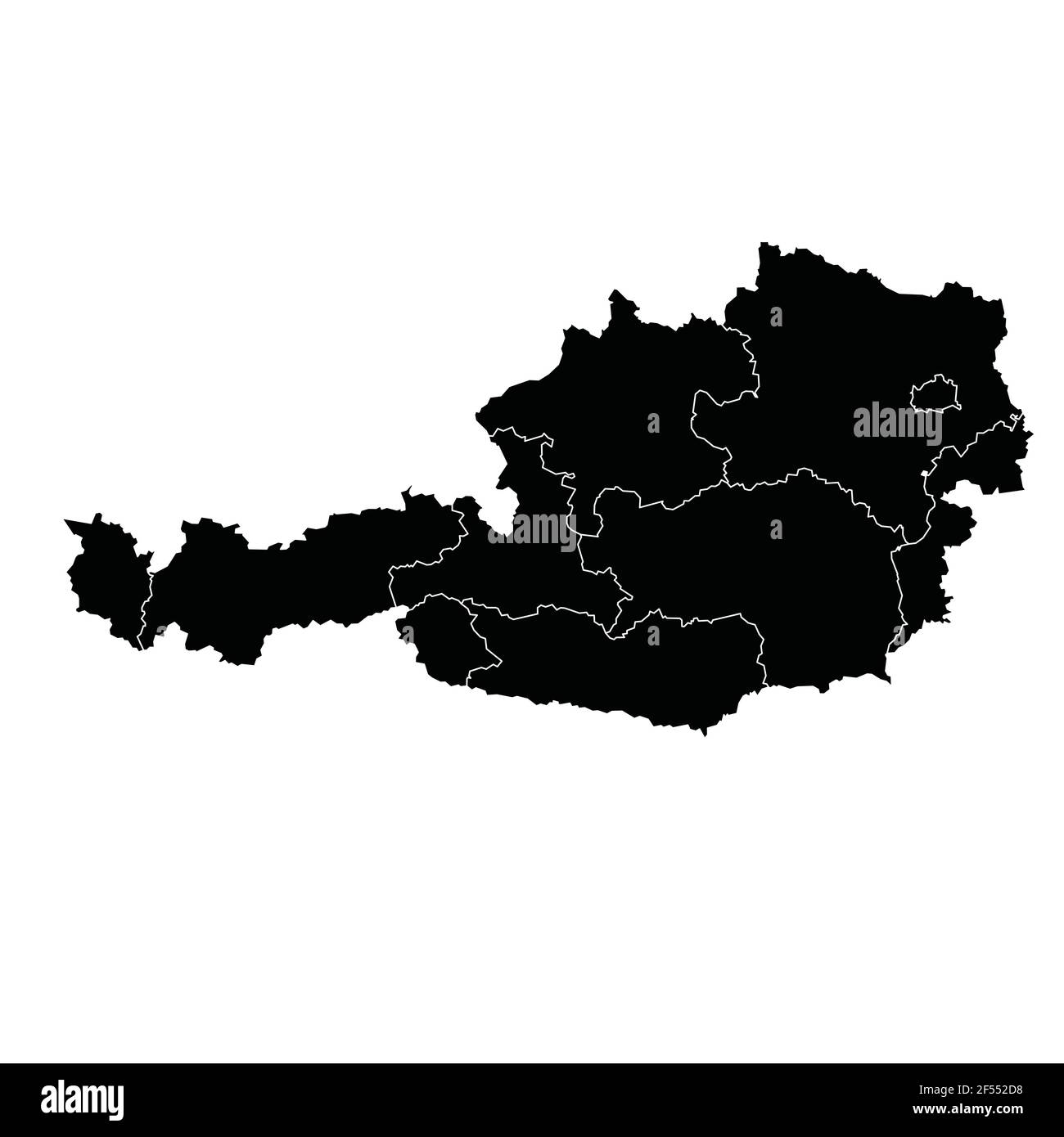 Austria country map vector with regional areas Stock Vector Image & Art ...