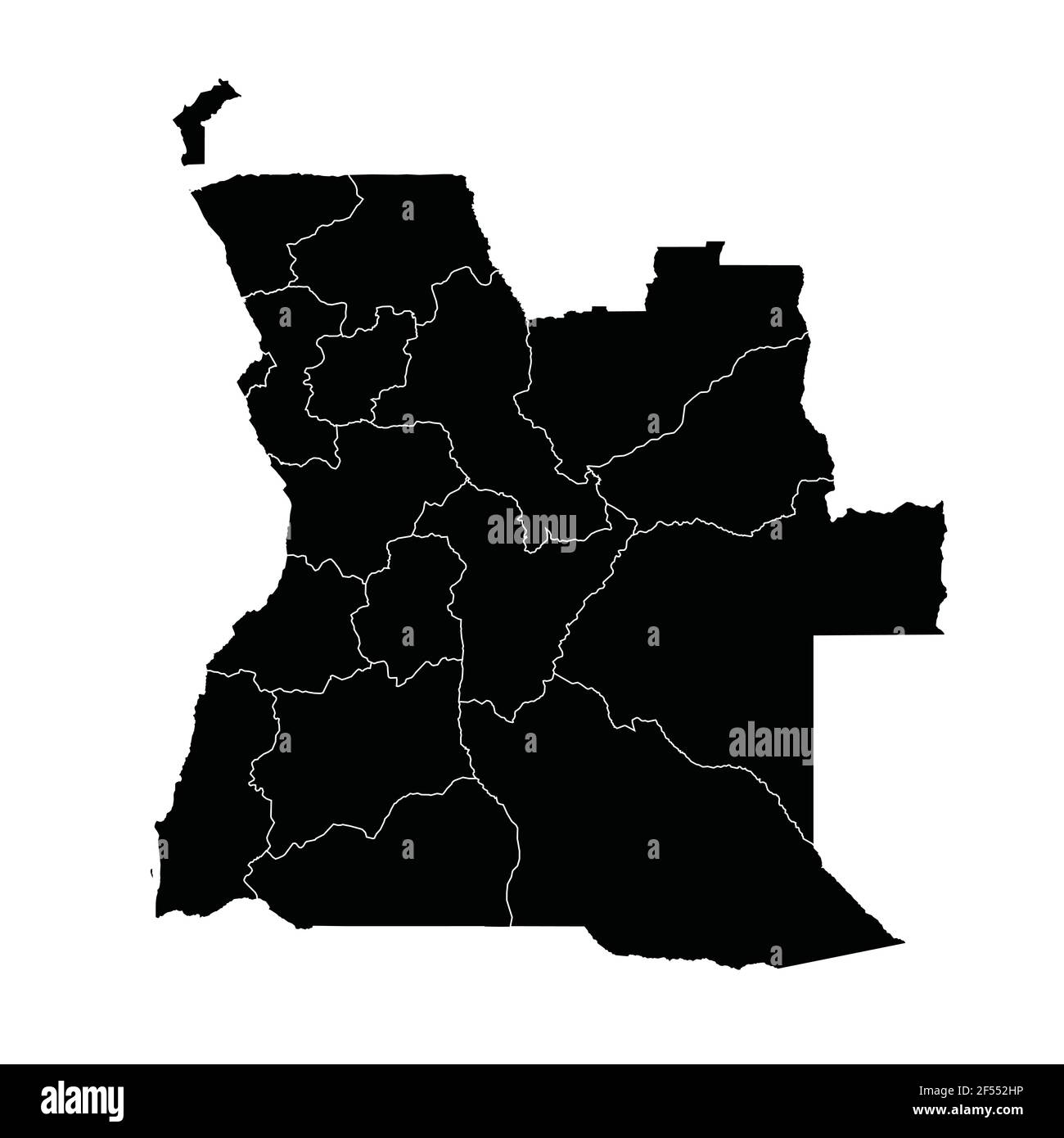 Angola country map vector with regional areas Stock Vector Image & Art ...