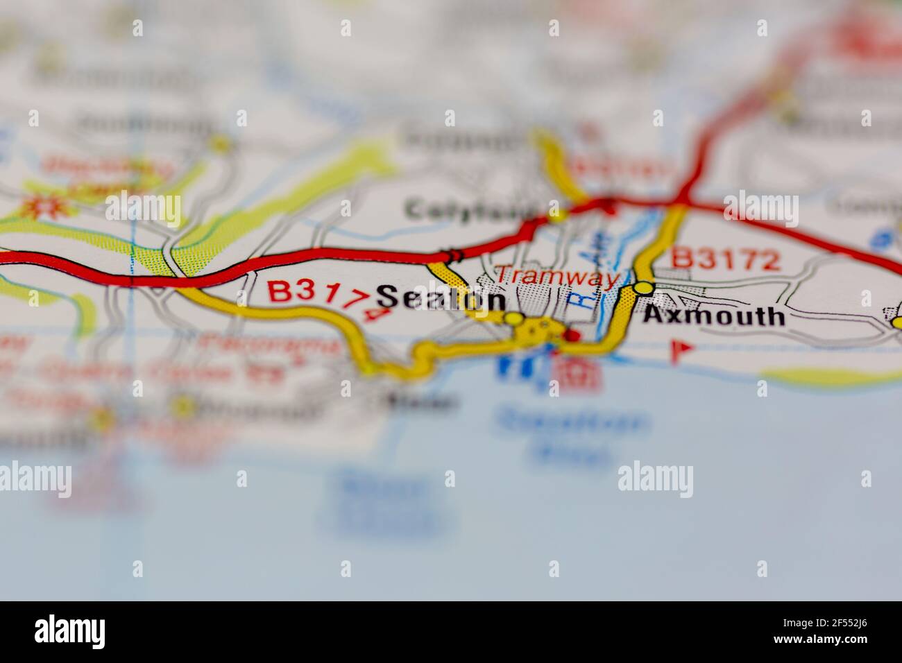Seaton Shown on a Geography map or road map Stock Photo - Alamy