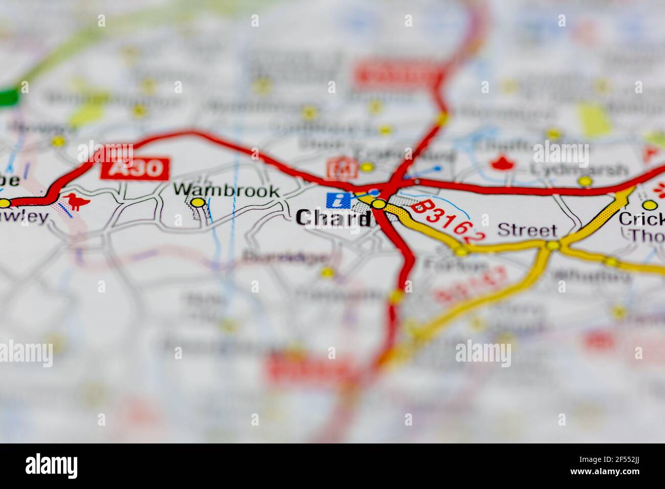 Chard Shown on a Geography map or road map Stock Photo - Alamy