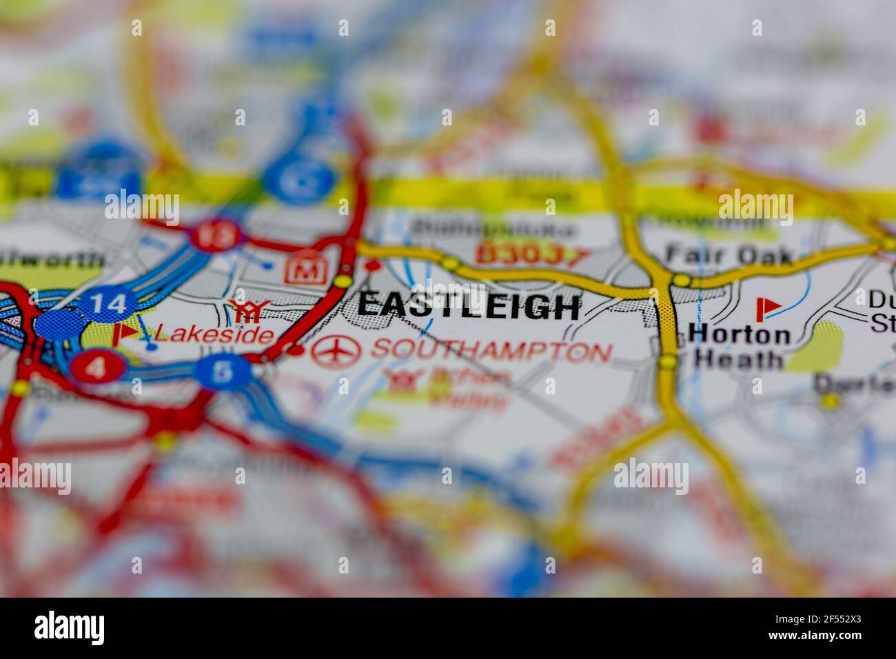 Eastleigh Shown on a Geography map or road map Stock Photo - Alamy