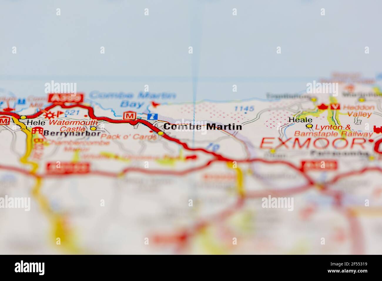 Combe martin map hi-res stock photography and images - Alamy