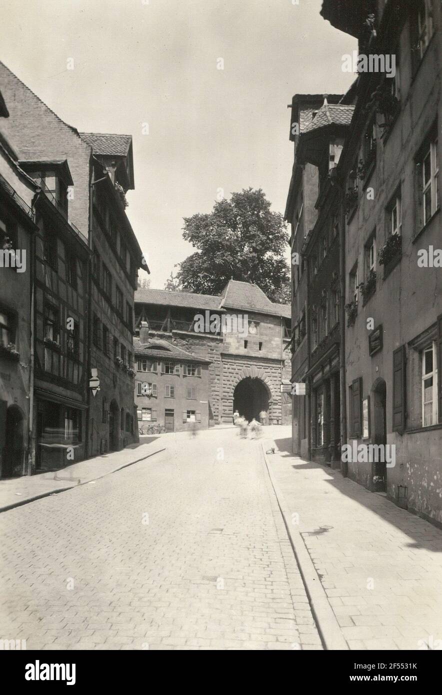 Nuremberg. View of city wall and city gate Stock Photo - Alamy