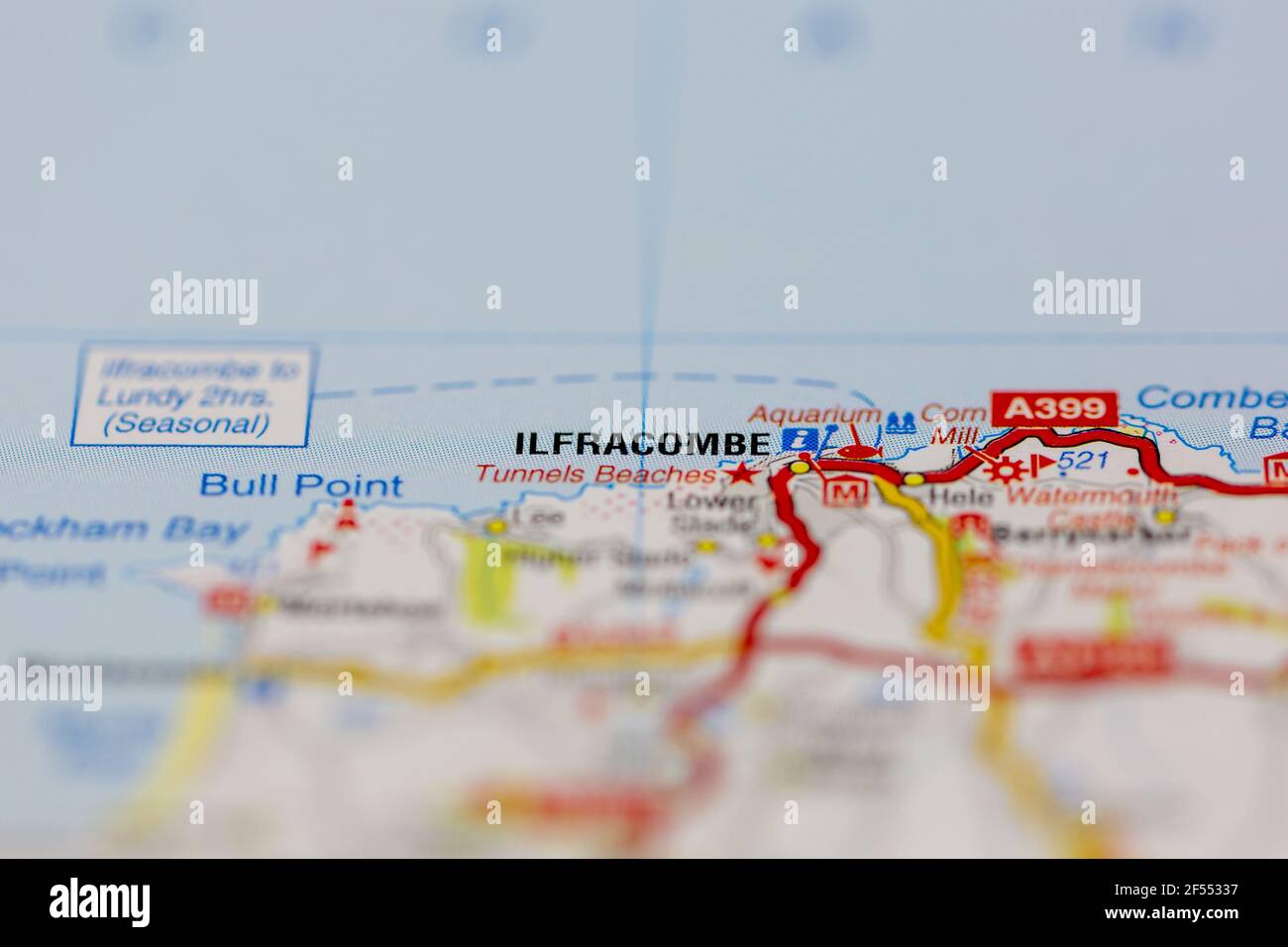 Ilfracombe map hi-res stock photography and images - Alamy
