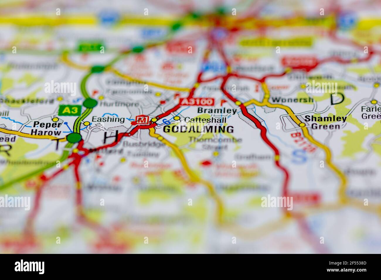 Godalming Shown on a Geography map or road map Stock Photo - Alamy