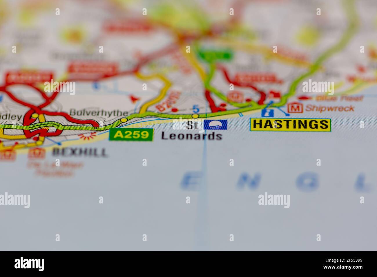 Map of hastings hi-res stock photography and images - Alamy