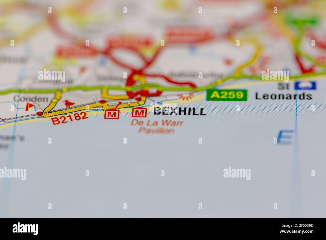 Bexhill Shown on a Geography map or road map Stock Photo - Alamy