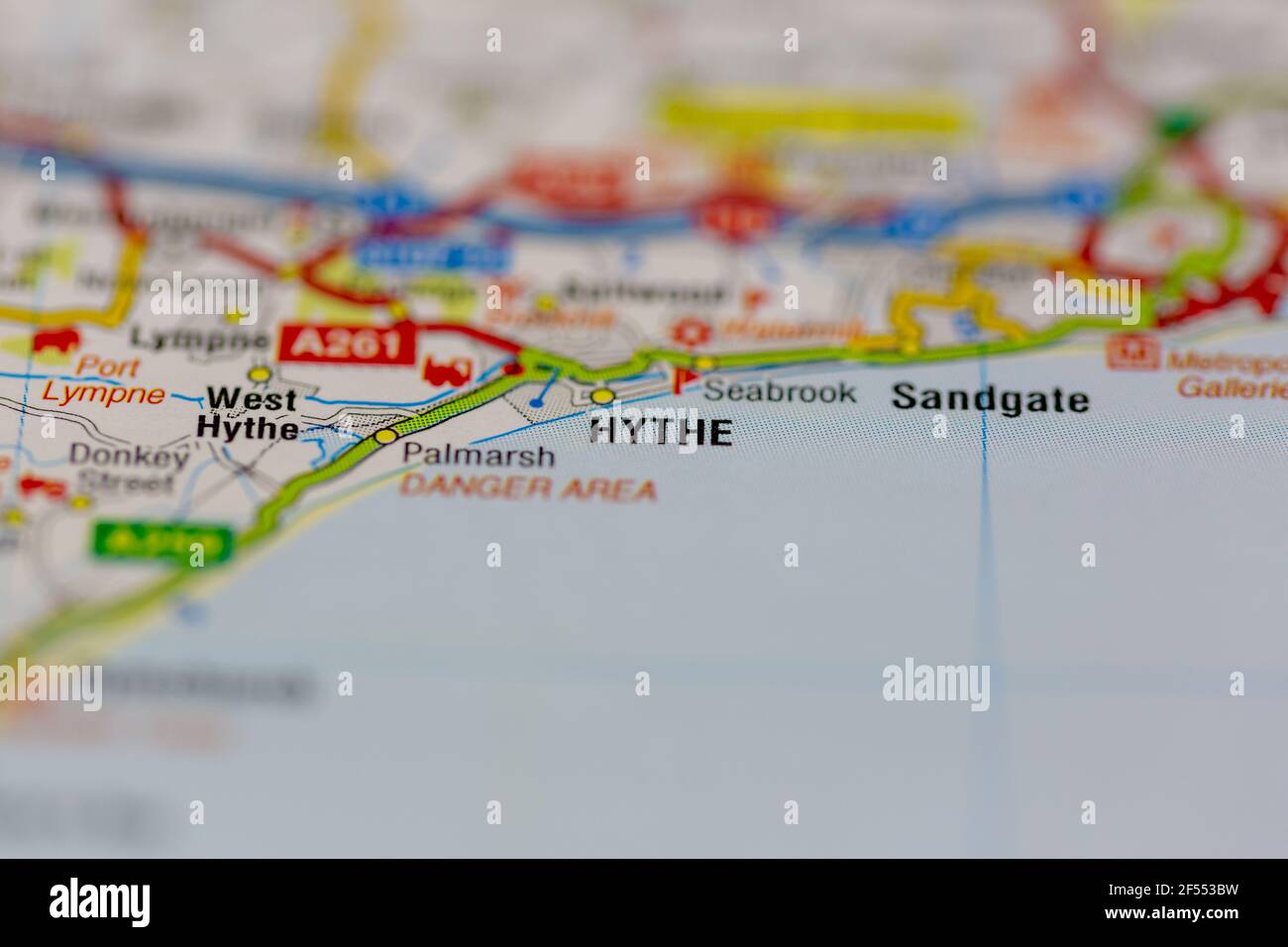 Hythe Shown on a Geography map or road map Stock Photo - Alamy