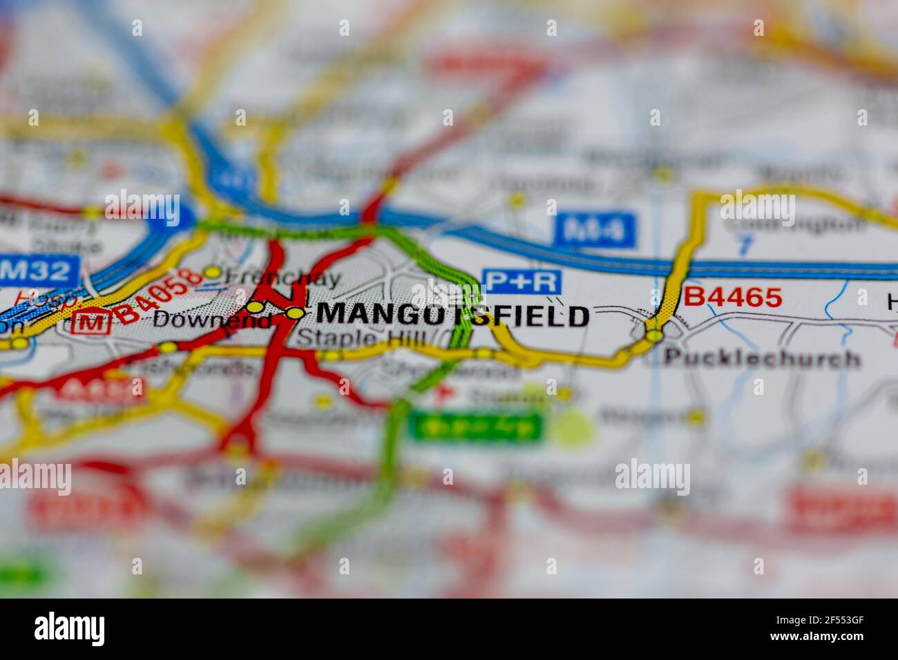 Mangotsfield Shown on a Geography map or road map Stock Photo - Alamy
