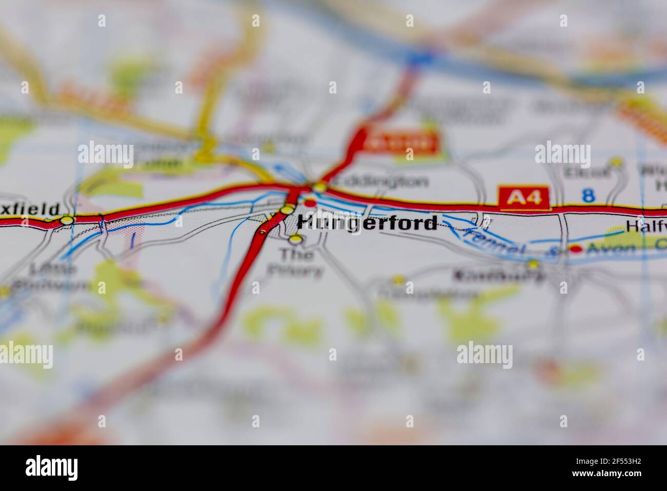 Hungerford Shown on a Geography map or road map Stock Photo - Alamy