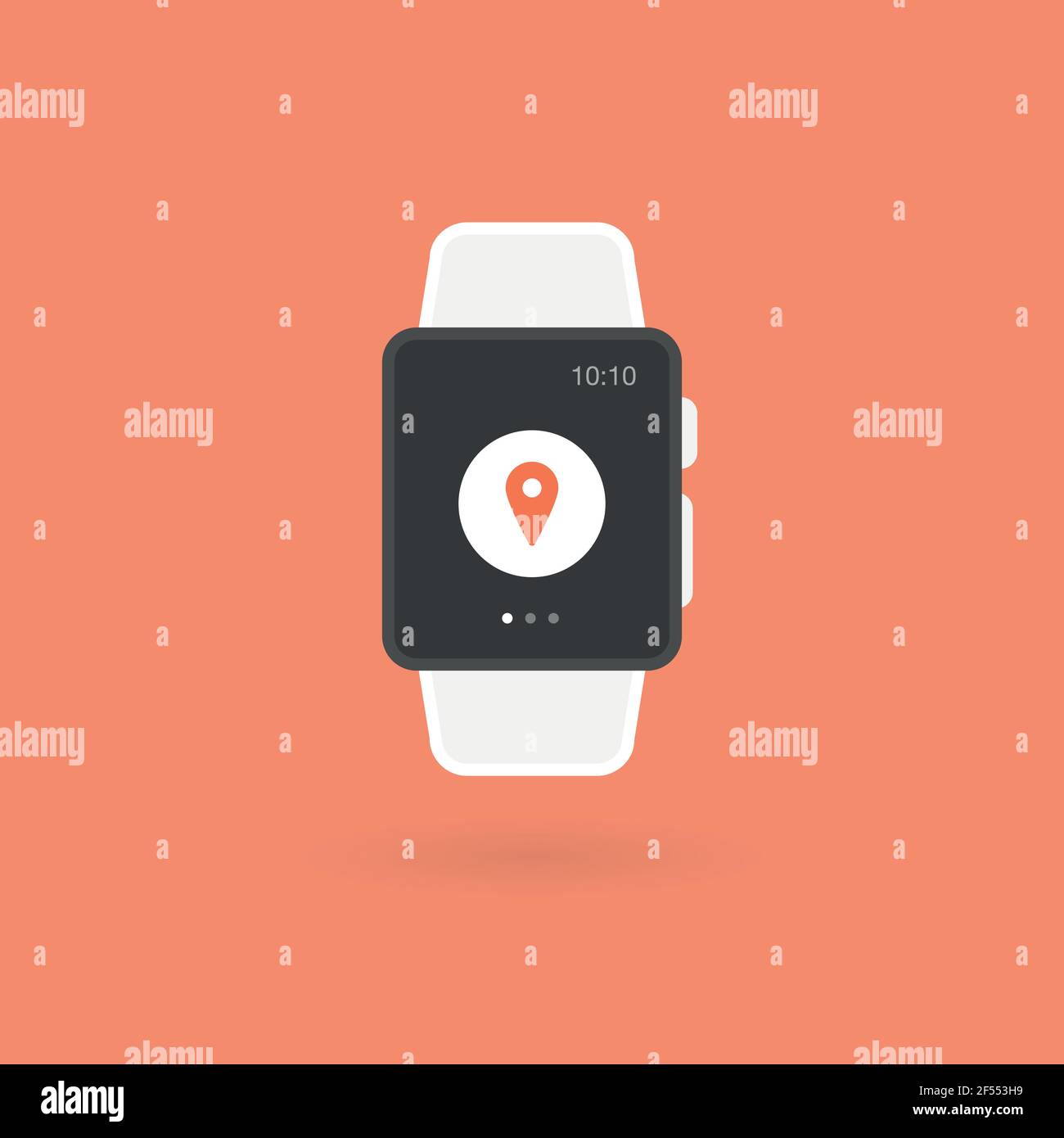 Smart watch isolated. Map pointer icon. Vector illustration, flat ...