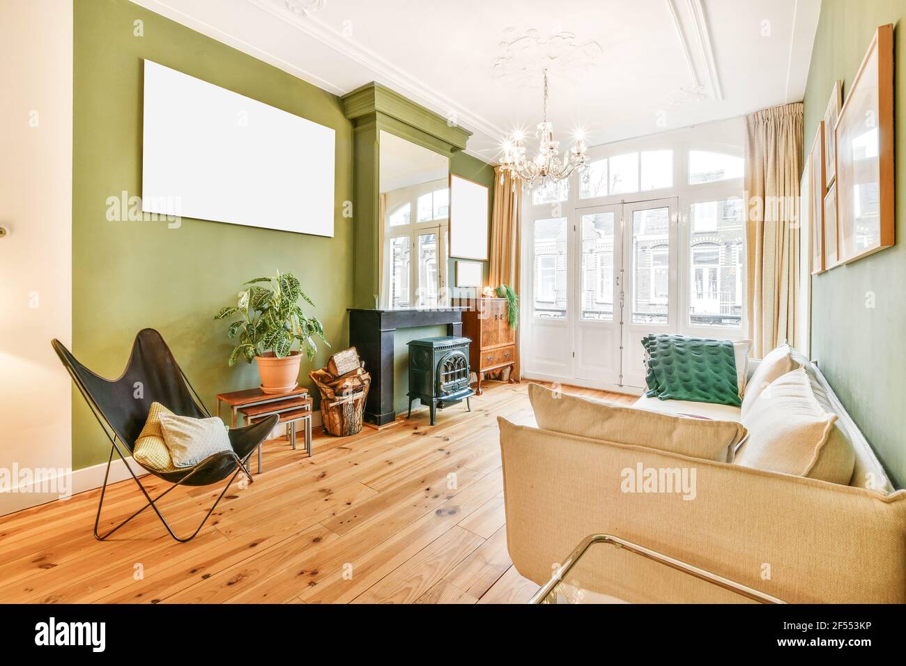 Elegant living room Stock Photo - Alamy