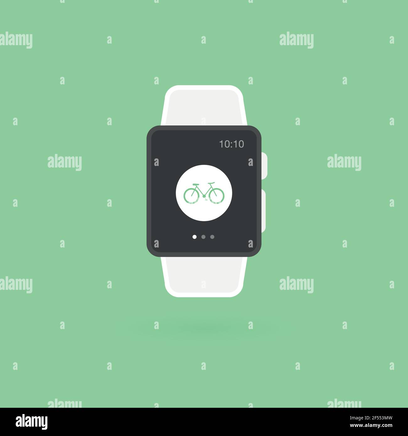 Smart watch isolated. Bicycle icon. Vector illustration, flat design ...