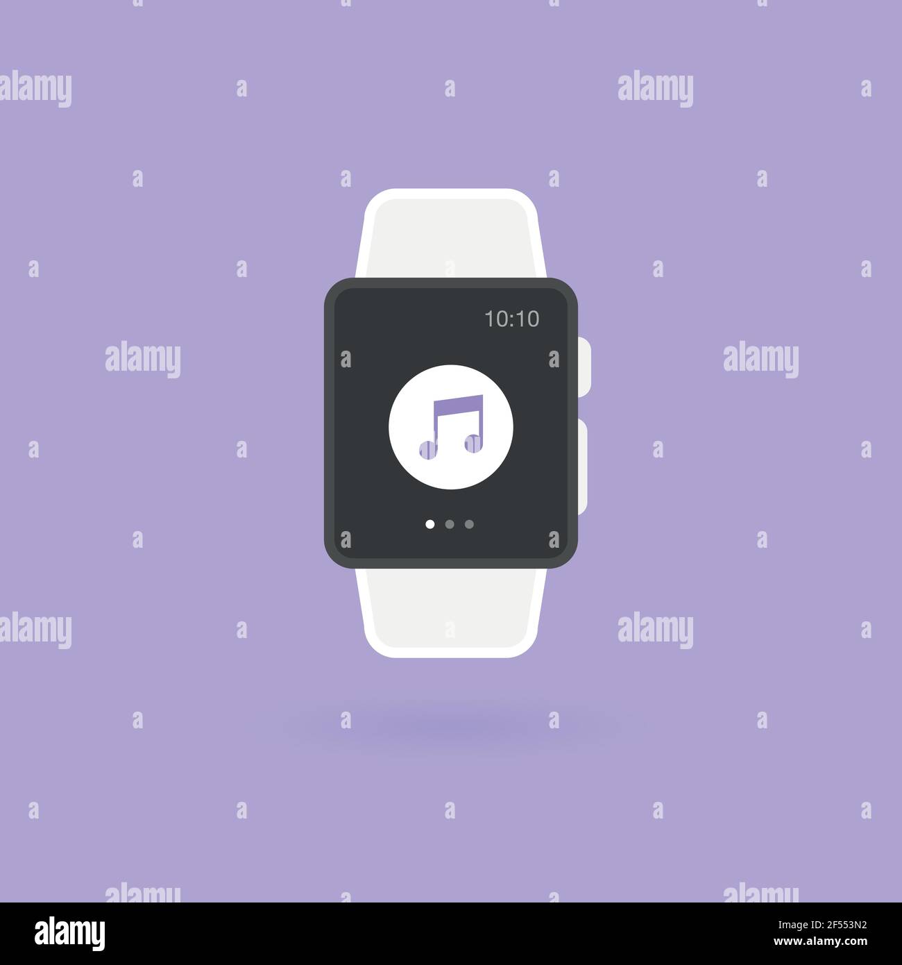 Smart watch isolated. Music icon. Vector illustration, flat design ...