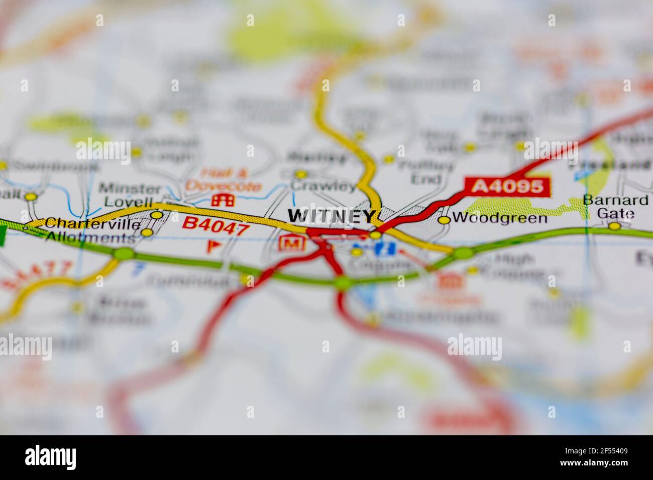 Witney Shown on a Geography map or road map Stock Photo - Alamy