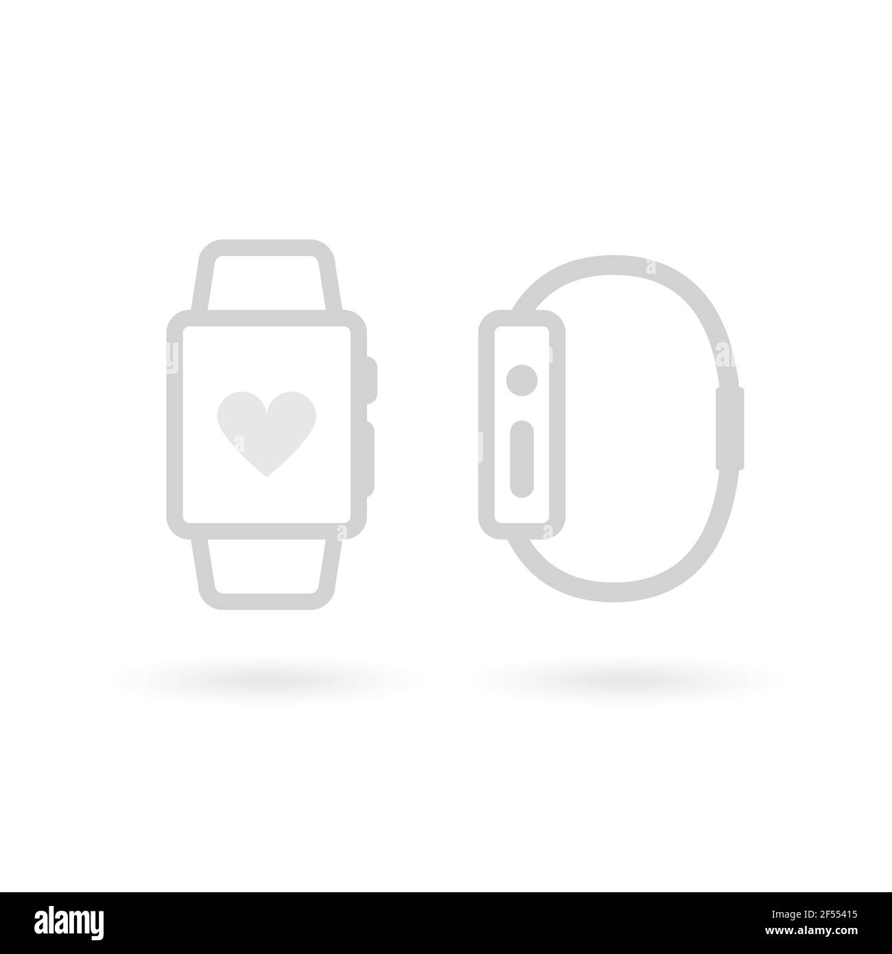 Smart watch. Top and side view. Vector illustration, flat design Stock ...