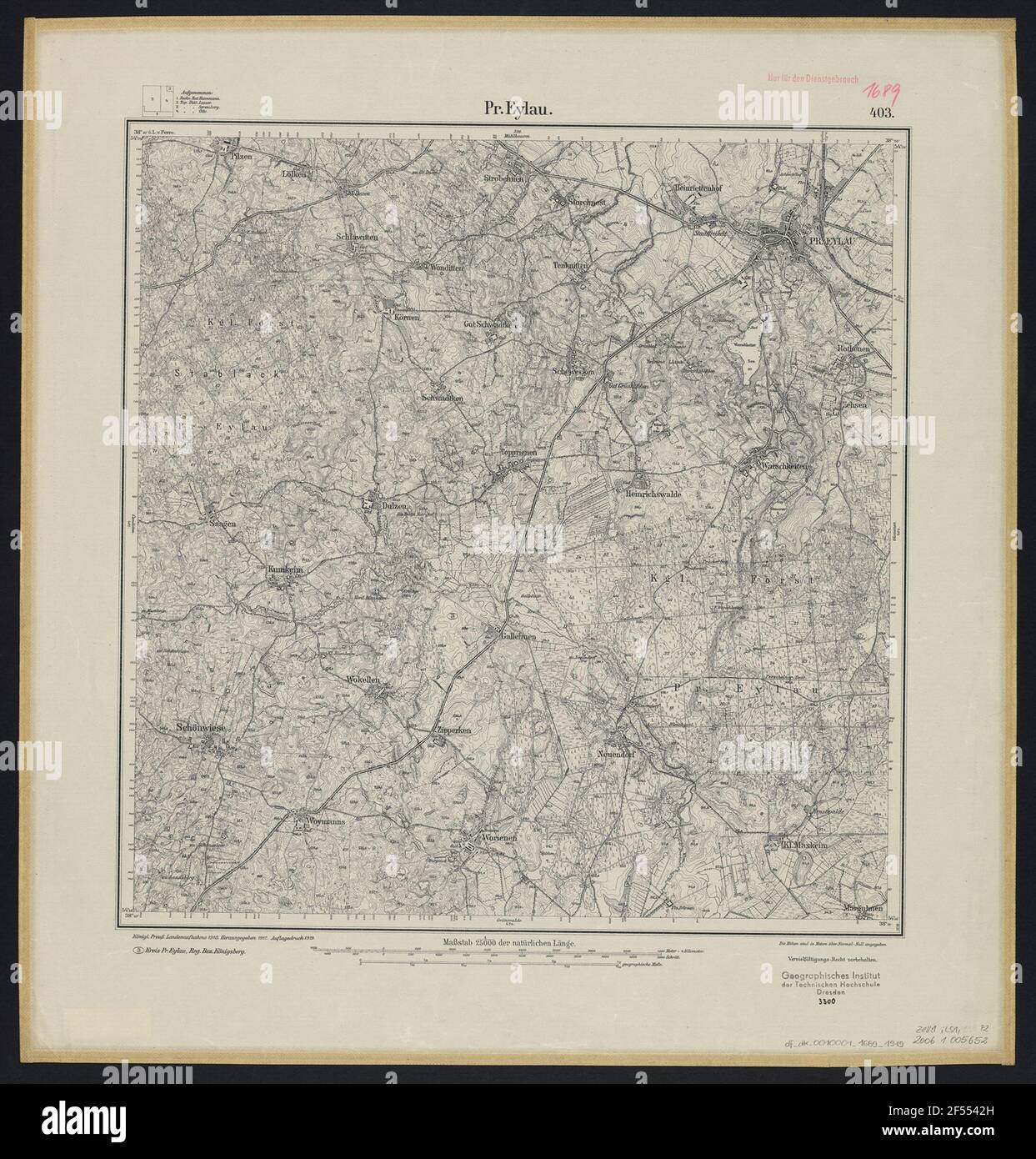 Metal blade [1689] = 403: Prussian Eylau, 1919 Stock Photo - Alamy